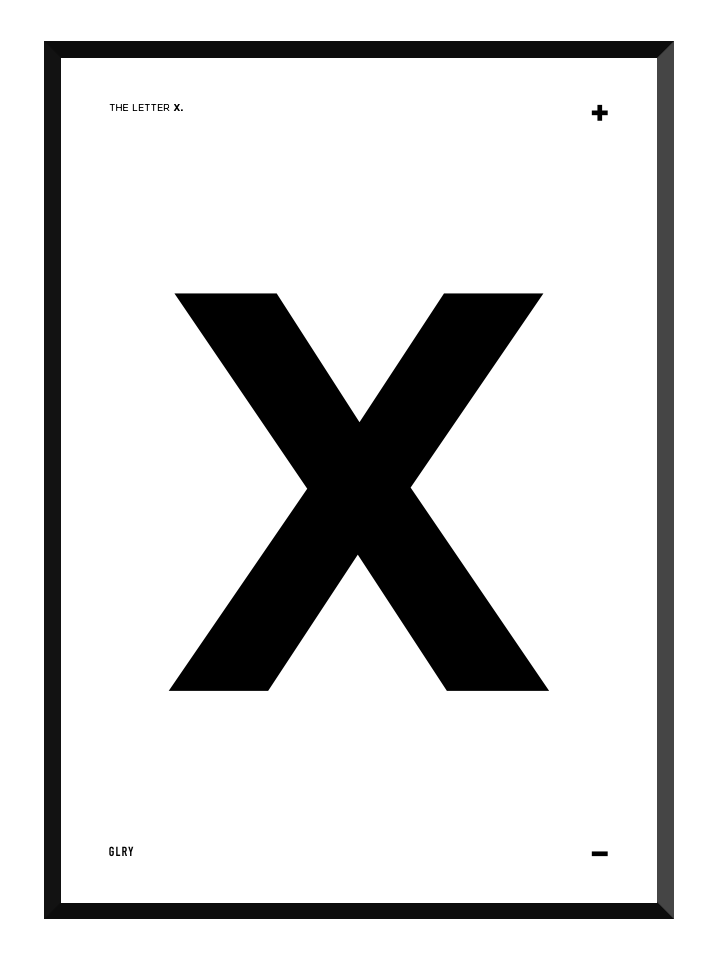 Bokstaven X Poster I GLRY.SE I Snygg och stilren design.
